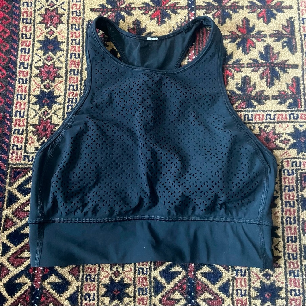 Lululemon High Neck Laser Cut Sports Bra - Gem